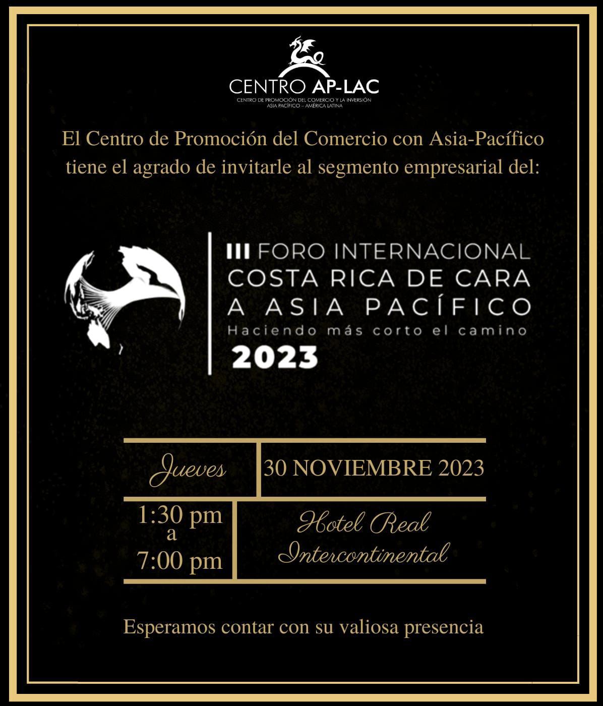 III FORO INTERNACIONAL COSTA RICA DE CARA A ASIA PACIFICO 2023 – Cámara ...